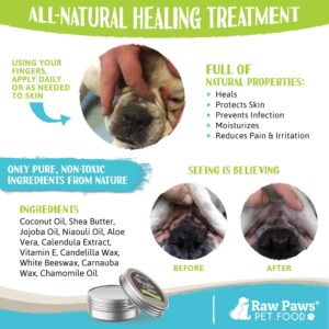 Raw Paws Wrinkle & Skin Balm, 4-oz - Natural Wrinkle Balm for Dogs, Wrinkle Paste for Bulldogs - Dog Wrinkle Cream for Face, Skin Fold Care for Dogs - Dogs Tail Pocket Cleaner, Dog Healing Ointment