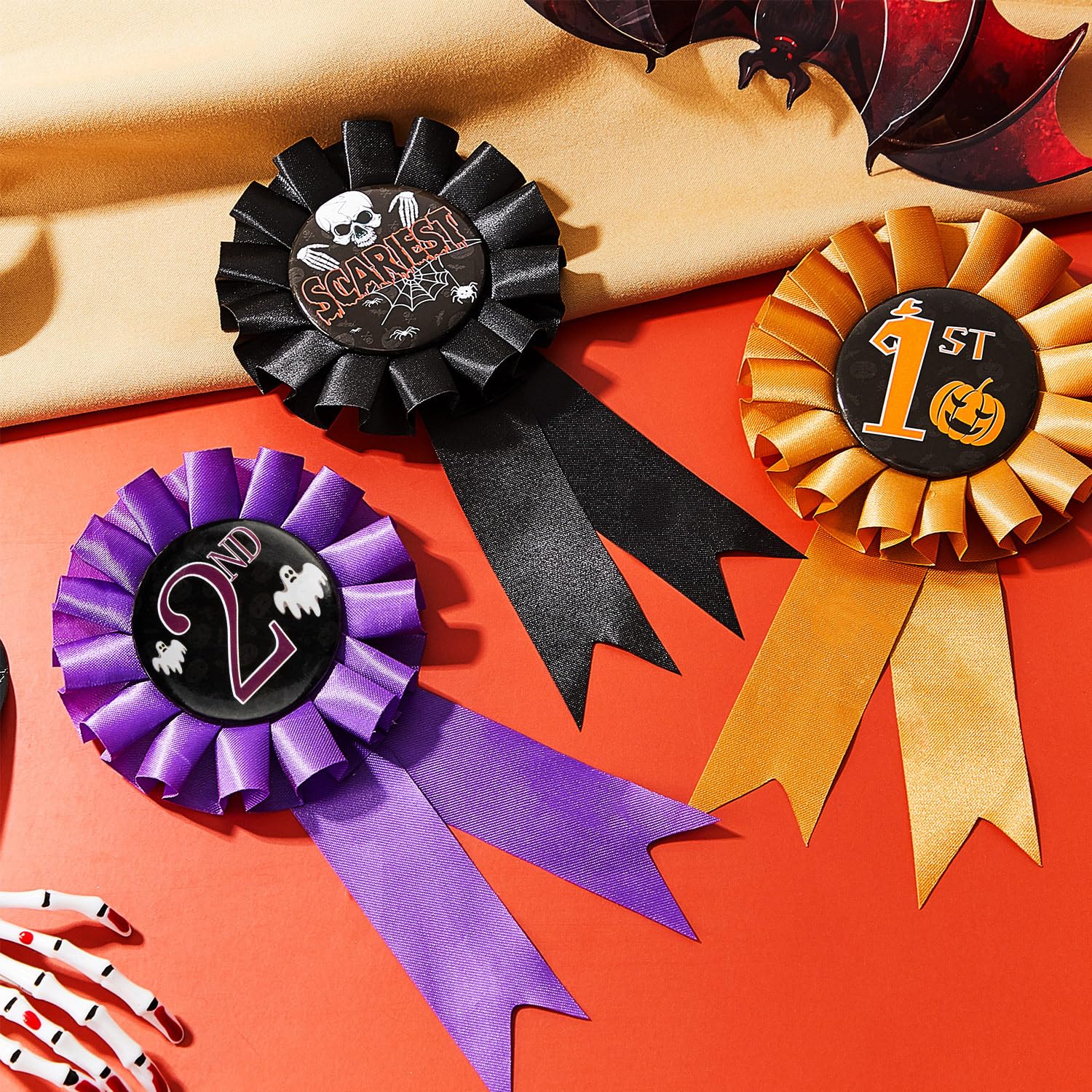 15 Pieces Halloween Award Ribbons Award Ribbons Halloween Party Costume Contest Award Prize Ribbons for Halloween Award Party Favor Celebration Spooky Themed Party Halloween Party Decorations Supplies