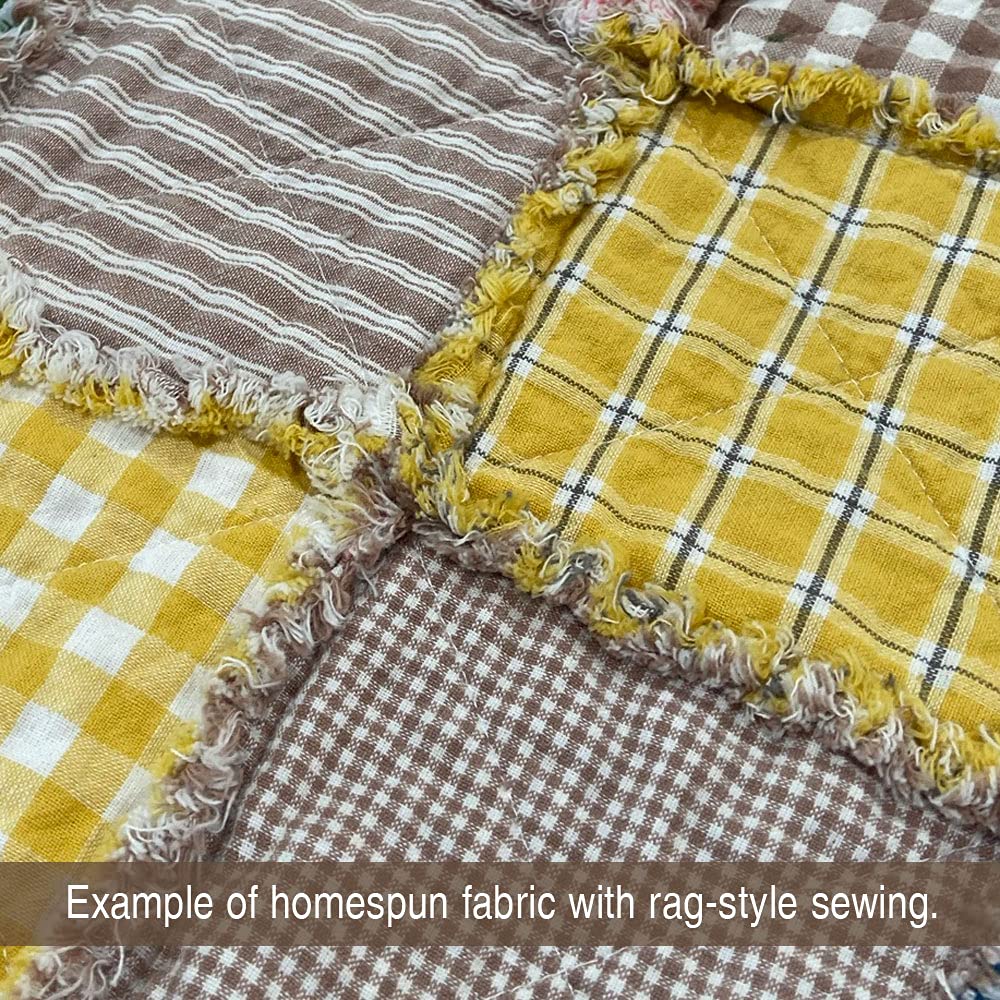 Summer Yellow 6 Cotton Homespun Plaid Fabric by JCS - Sold by The Yard