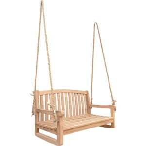 Seven Seas Teak San Jose Teak Wood Double Outdoor Porch Swing, 4 Foot