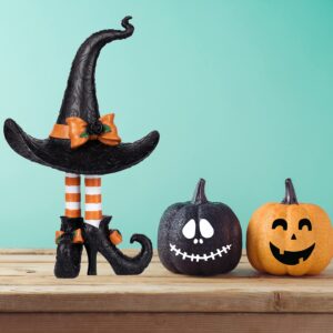 Haute Decor Halloween Witch Hat with Legs 17 Inch Tall Tabletop Figurine