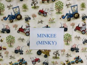 60” wide shannon fabrics minky digital cuddle funny farm beige