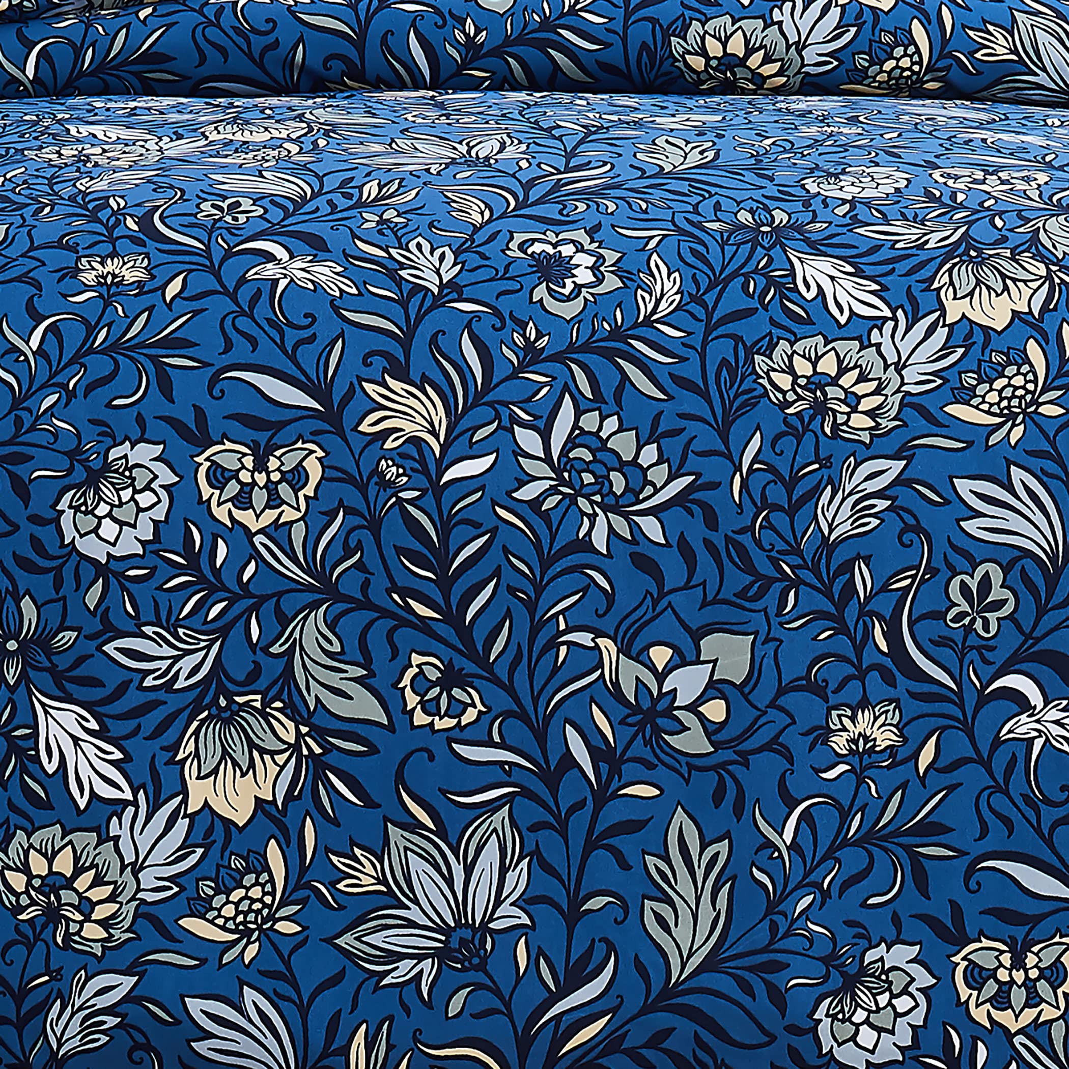 Southshore Fine Living, Inc. Blooming Blossom Collection - Premium Quality, Soft, Wrinkle, Fade, & Stain Resistant, Easy Care, Oversized Duvet Cover Set, Full/Queen, Blue