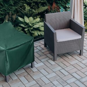 RosieLily Outdoor Chair Covers, Patio Chair Covers Waterproof, 600D Heavy Duty Stackable Patio Furniture Covers, Standard-2 Pack, Dark Green