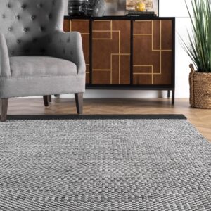 nuLOOM Noura Simple Cotton Flatweave Area Rug, 8x10, Black