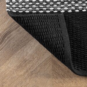 nuLOOM Noura Simple Cotton Flatweave Area Rug, 8x10, Black