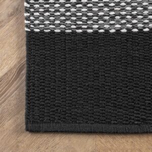 nuLOOM Noura Simple Cotton Flatweave Area Rug, 8x10, Black