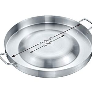 Concord Large Stainless Steel Convexed Comal Coza, 21.25" Mexican Discada (21.25)