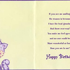 Designer Greetings Large Purple Cat Hugging Single Yellow Flower Juvenile Grandma Birthday Card from Kids : Child : Children/Children