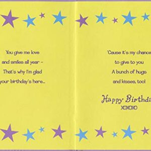 Designer Greetings Bear Holding Blue Present Juvenile Birthday Card for Great-Grandma from Kids : Child : Children/Children