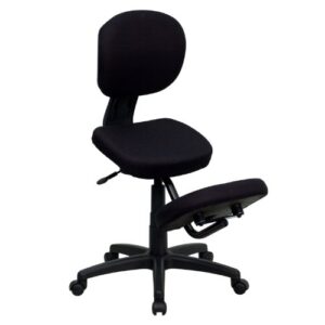 bizchair mobile ergonomic kneeling posture task office chair in black fabric