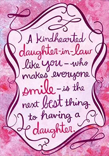 Designer Greetings Kindhearted on Sparkling Pink Border Birthday Card for Daughter-in-Law