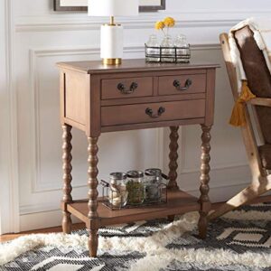 safavieh home collection athena brown 3-drawer console table