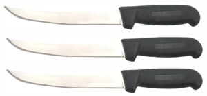 boning knife - cozzini cutlery imports 6.5 in. blade - curved, stiff - black fibrox handle (3 pack - 6.5 in. boning)