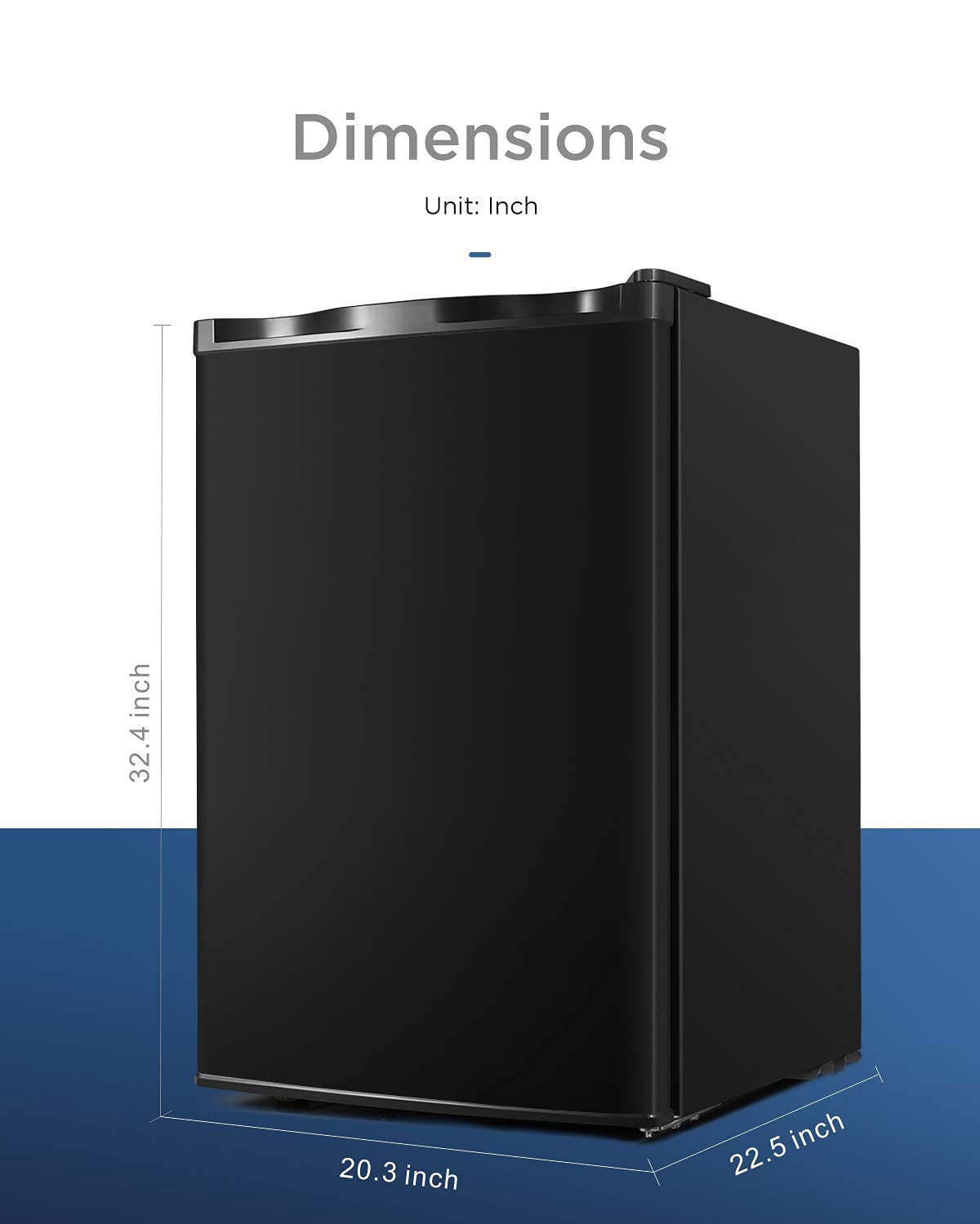 ADT Mini Freezer for Compact Space Small Freezer (Black, 3.0 Cubic Feet)