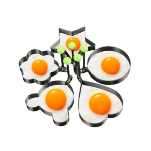 bryhzkcm 5 pcs egg ring pancake mold creative stainless steel omelette cooking mold non-stick kitchen cooking tools