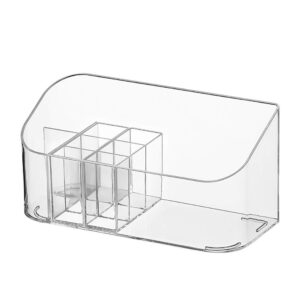 Acrylic Makeup Cosmetic Organizer Countertop Cute Small Clear Vanity Dresser Bathroom Corner Beauty Skincare Lotion Organizer Box Storage Tray Holder Tray