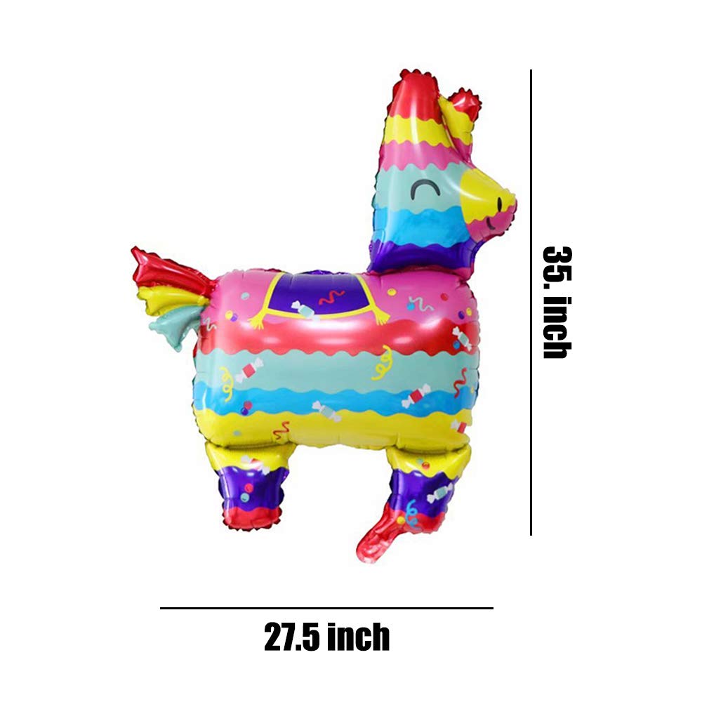 HORUIUS Mexico Taco Balloons Llama Balloons Cactus Balloons Jumbo Mylar Foil Balloons Birthday Baby Shower Decor Supplies Mexican Fiesta Theme Party Decorations 5PCS