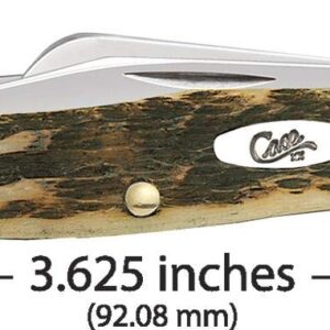 CASE KNIVES: Amber Bone Peach Seed Jig Chrome Vanadium Medium Stockman - Model #: 00079