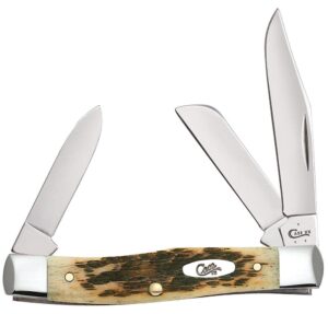 case knives: amber bone peach seed jig chrome vanadium medium stockman - model #: 00079