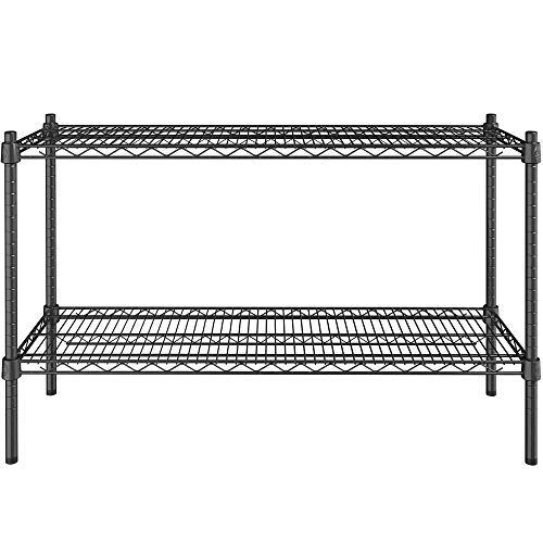 Pro&Family 14"(inch.) x 42"(inch.) NSF Certified Black Epoxy 2-Shelf Kit with 27"(inch.) Posts. Kitchen Storage, Cabinet Shelf Organizer. Perfect for Home, Commercial, Garage