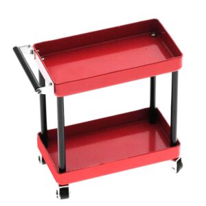 vgeby tools trolley kit, 2 tier tools storage trolley mobile workshop garage repair rc accessories for 1/8 1/10 1/12 1/16 scale model large size(red) figlot rc 1/87 scale grease