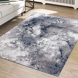 luxe weavers cambridge collection abstract area rug 1685 blue 5x7