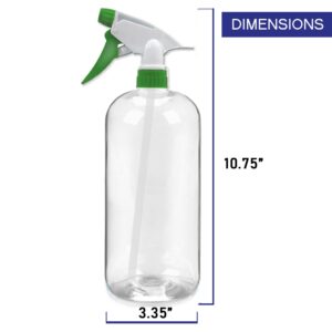 EZPRO USA 24 oz Empty Spray Bottle Plastic, Commercial Household Water Sprayer Cleaning Solutions, No Leak and Clog, Bleach/Vinegar/BBQ/Rubbing Alcohol Safe, Squirt Bottles Measurements, Red, 3 Pack