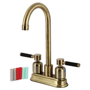 kingston brass kb8493dkl kaiser bar faucet, antique brass