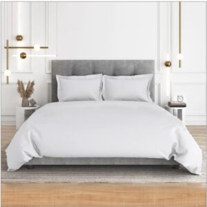 charlottelyhues 1 piece duvet cover 1000 thread count 100% egyptian cotton breathable soft duvet cover set with zipper & corner ties quilt cover sateen weave durable duvet king/cal king (bright white)