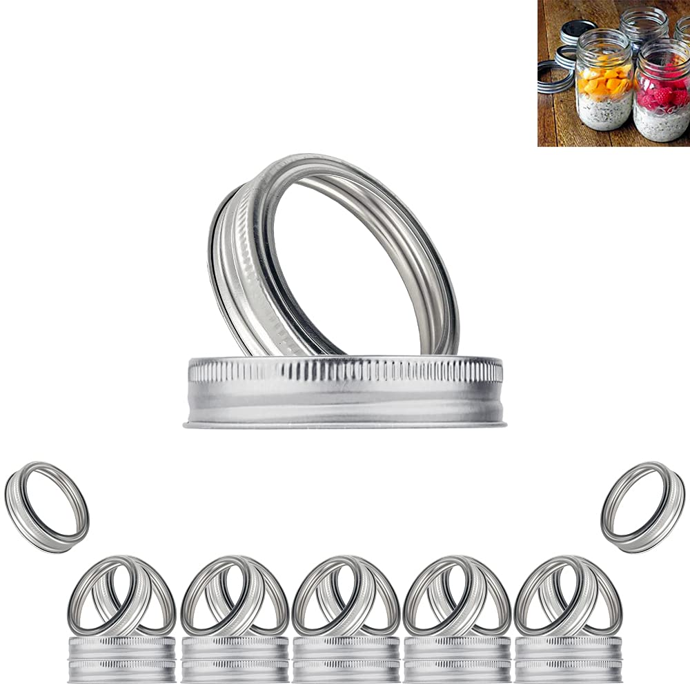 TYESMER 20pcs Rust Resistant Silver Mason Jar Replacement Rings,87mm Wide Mouth Mason Jar Bands Silver Canning Jar Band for Mason Jar,Canning Lids,Storage (87mm Wide Mouth,20pcs)