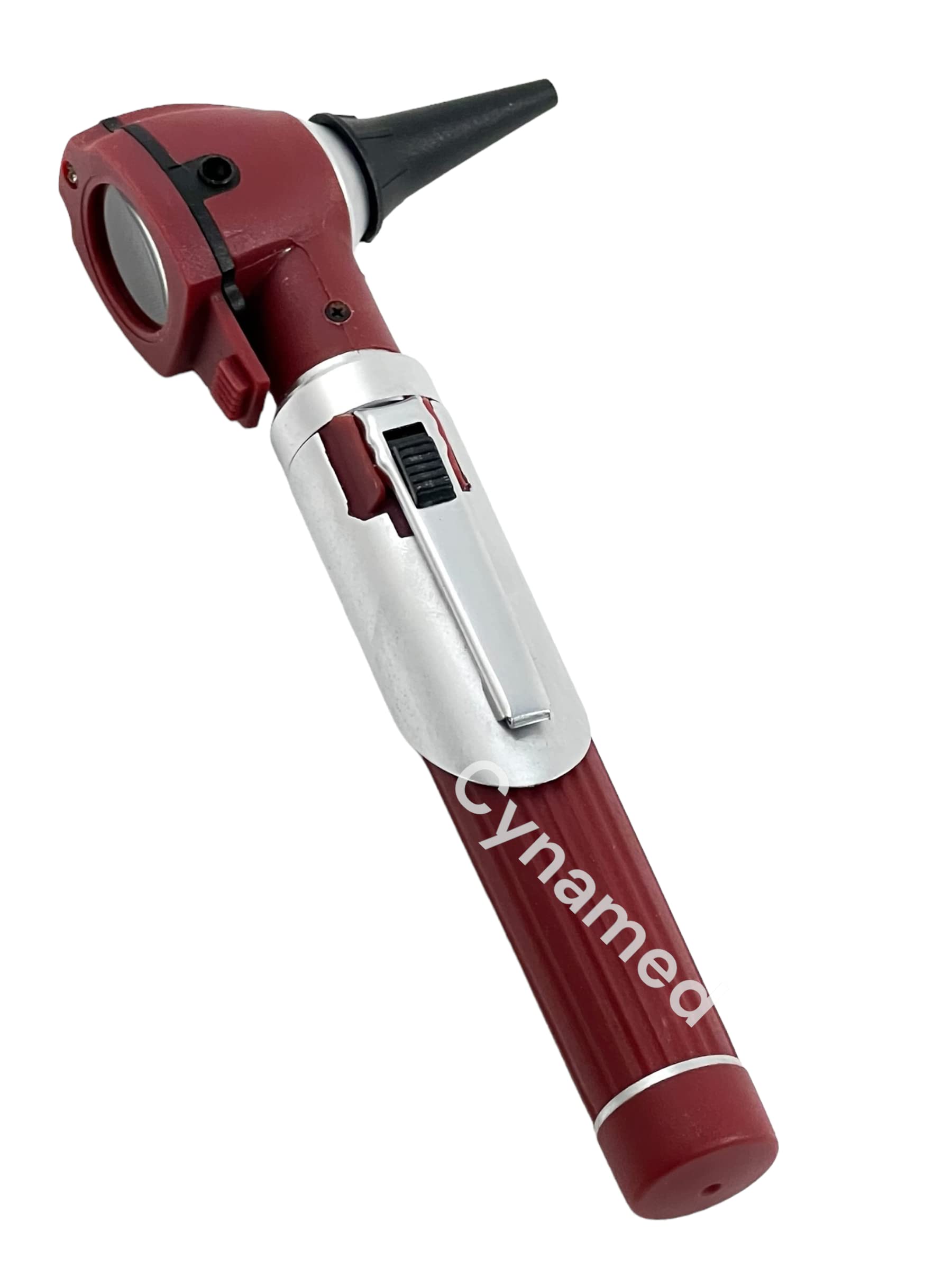 Premium Double Handle Otoscope Set -Otoscope/Great for School -Cynamed (BURGUNDY)