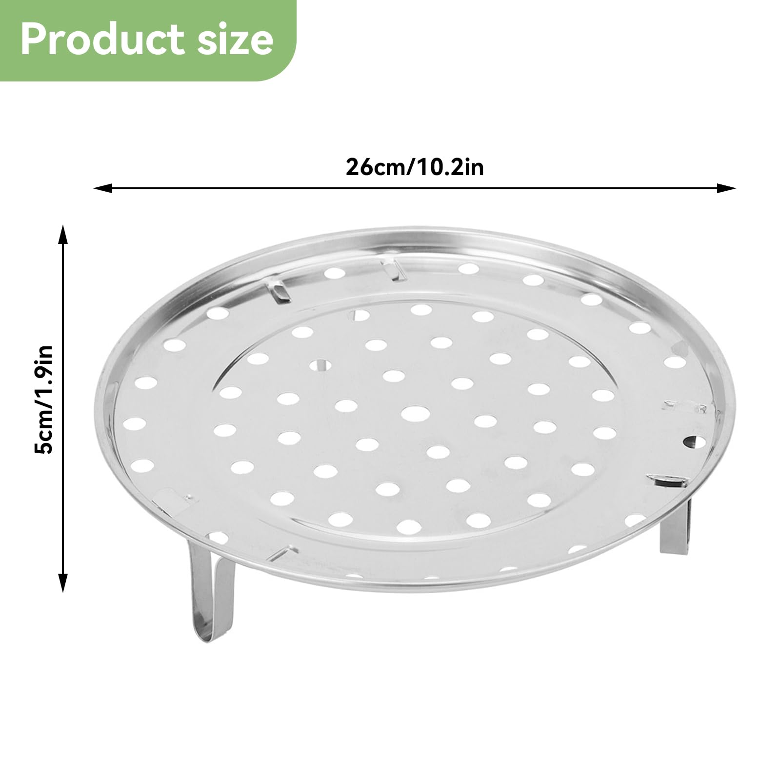 10in Steamer Rack, Stainless Steel Canning Rack Cooking Food Vegetable Steaming Tray Steam Basket for Pressure Cooker Stainless Pots Wok