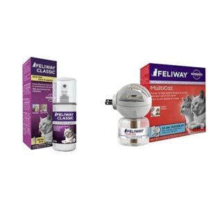 feliway spray & 30 day multicat diffuser plug-in starter kit