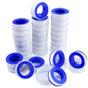 skppc adhesive tape 30 pieces, 1/2 inch teflon tape for plumbing, waterproof seal tape for thread pipe, air head, 0.5 x 394 inch, white