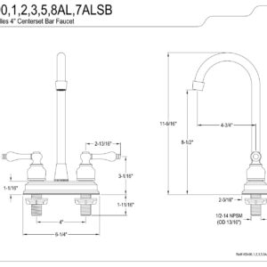 Kingston Brass KB497ALSB Victorian Bar Faucet, Brushed Brass