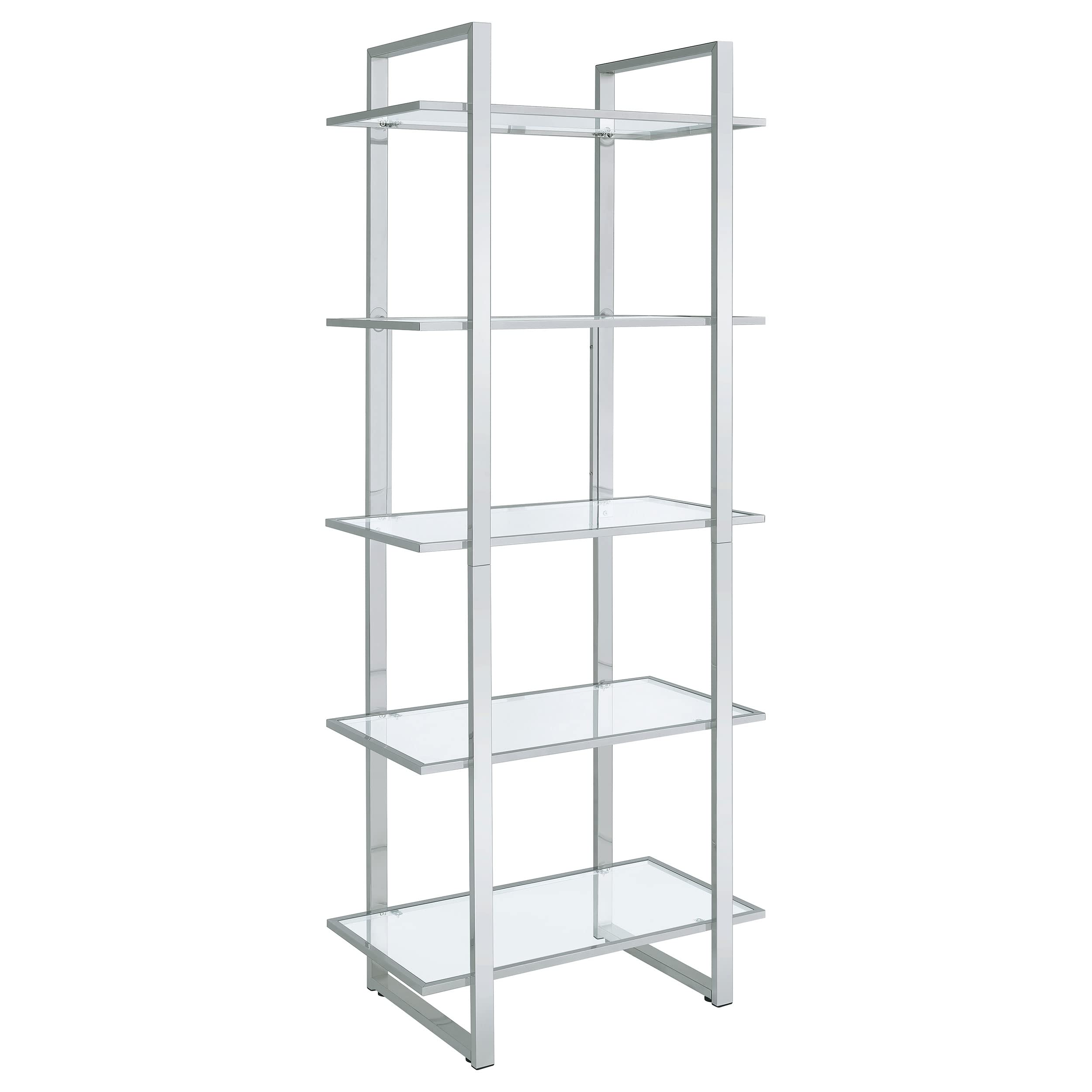 Coaster Home Furnishings Hartford Glass Shelf Bookcase Chrome