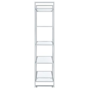 Coaster Home Furnishings Hartford Glass Shelf Bookcase Chrome