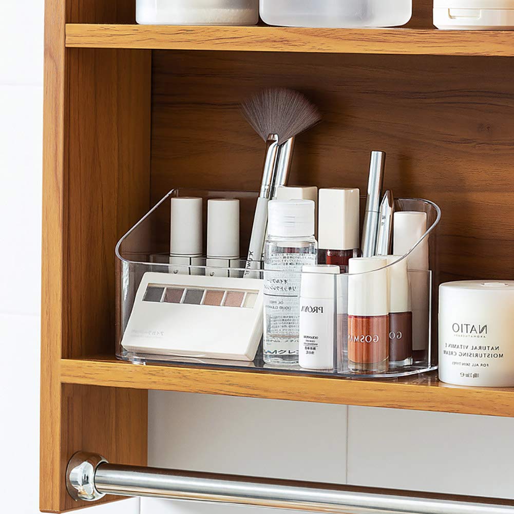 Acrylic Makeup Cosmetic Organizer Countertop Cute Small Clear Vanity Dresser Bathroom Corner Beauty Skincare Lotion Organizer Box Storage Tray Holder Tray