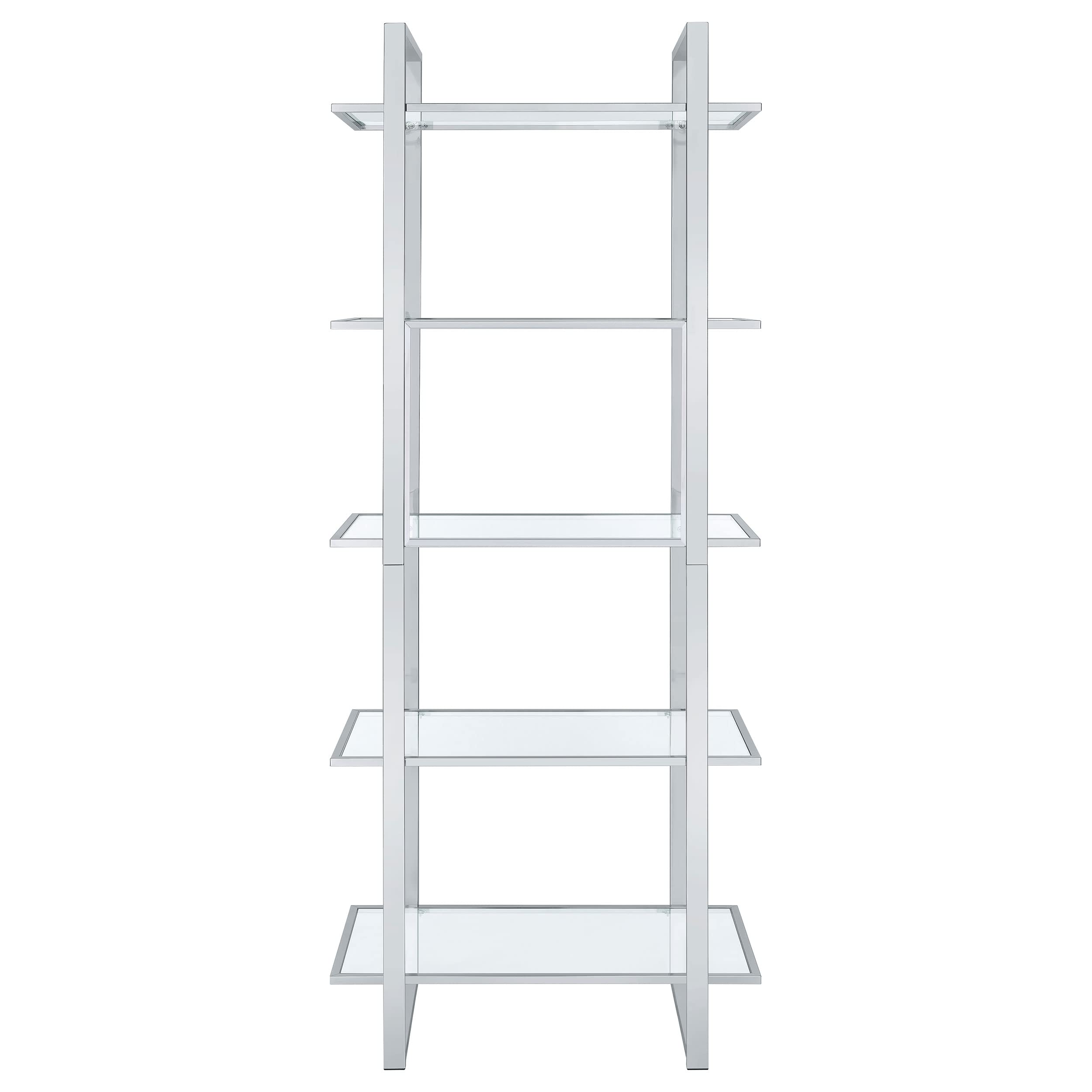 Coaster Home Furnishings Hartford Glass Shelf Bookcase Chrome