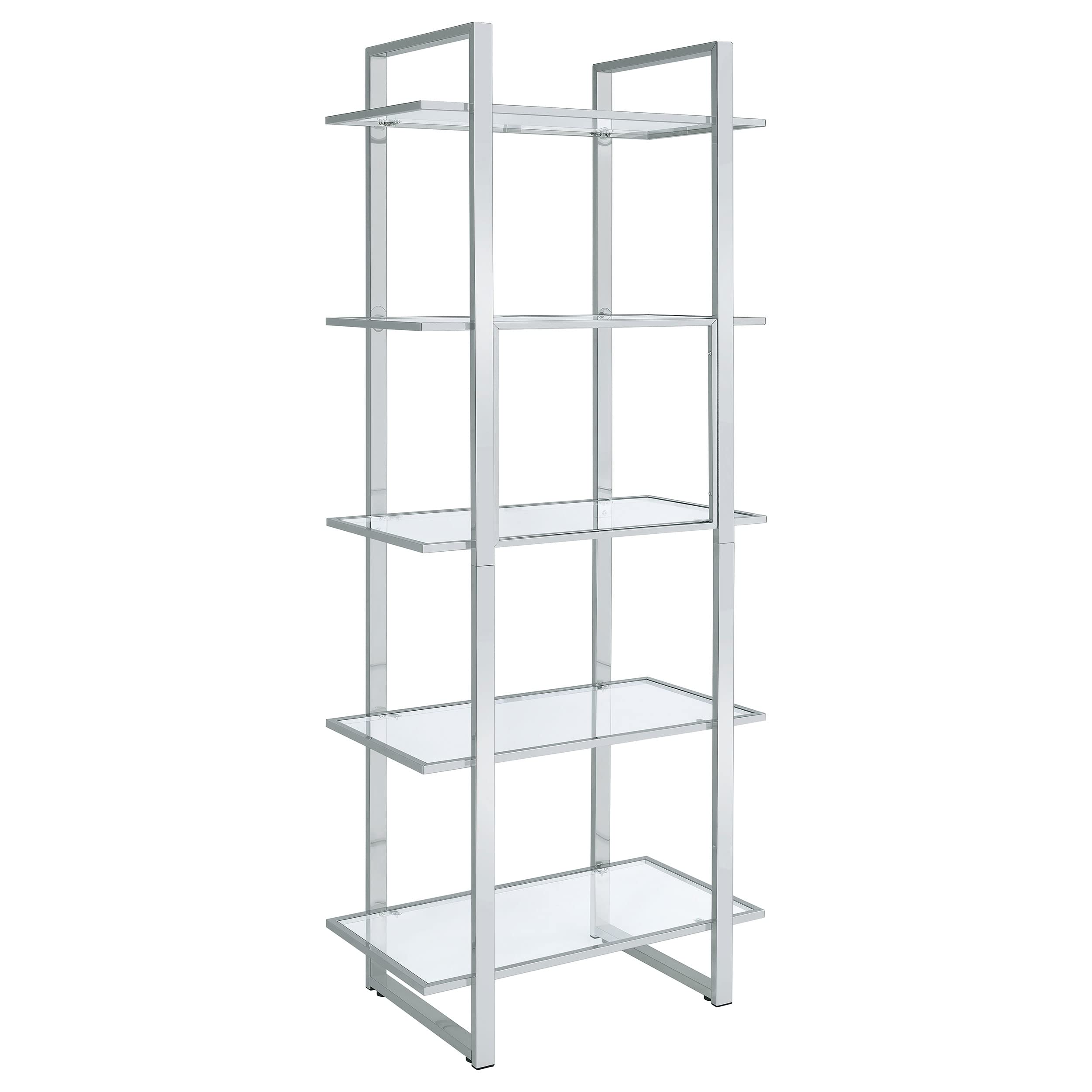 Coaster Home Furnishings Hartford Glass Shelf Bookcase Chrome