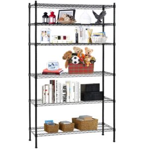 storage shelves wire shelving unit garage shelving 6 tier height adjustable 1500lbs weight capacity heavy duty metal shelf nsf utility steel commercial grade shelving rack for garage pantry kitchen