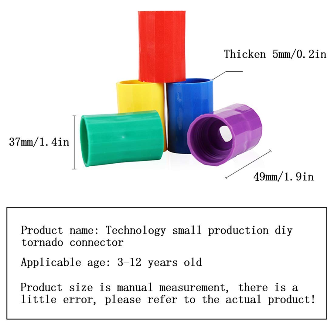 Tornado Bottle Connectors Cyclone, Plastic Tornado Connector Vortex Bottle Connectors for Students Scientific Experiment and Test (5 Pcs)