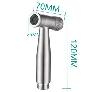 Tecmolog Stainless Steel Cloth Diaper Sprayer Shattaf for Toilet, Pressure Adjustable Handheld Bidet Sprayer Head Only, Brushed Nickel, WS033