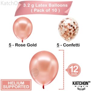 KatchOn, Rose Gold 12 Balloon Number - Huge 40 Inch | 12th Birthday Decorations for Girls | 12th Birthday Balloons, Confetti Balloons | 12 Birthday Balloon for Girls | Number 12 Balloons for Birthdays