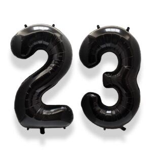 AULE 40 Inch Large 23 Balloon Numbers Black, Big Foil Number Balloons, Giant Helium Happy 23th Birthday Party Decorations for Man and Women, Huge Mylar Anniversary Party Supplies