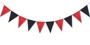 uniwish pre-strung black and red triangle flag banner garland for graduation baby shower birthday party decorations indoor outdoor photo backdrop