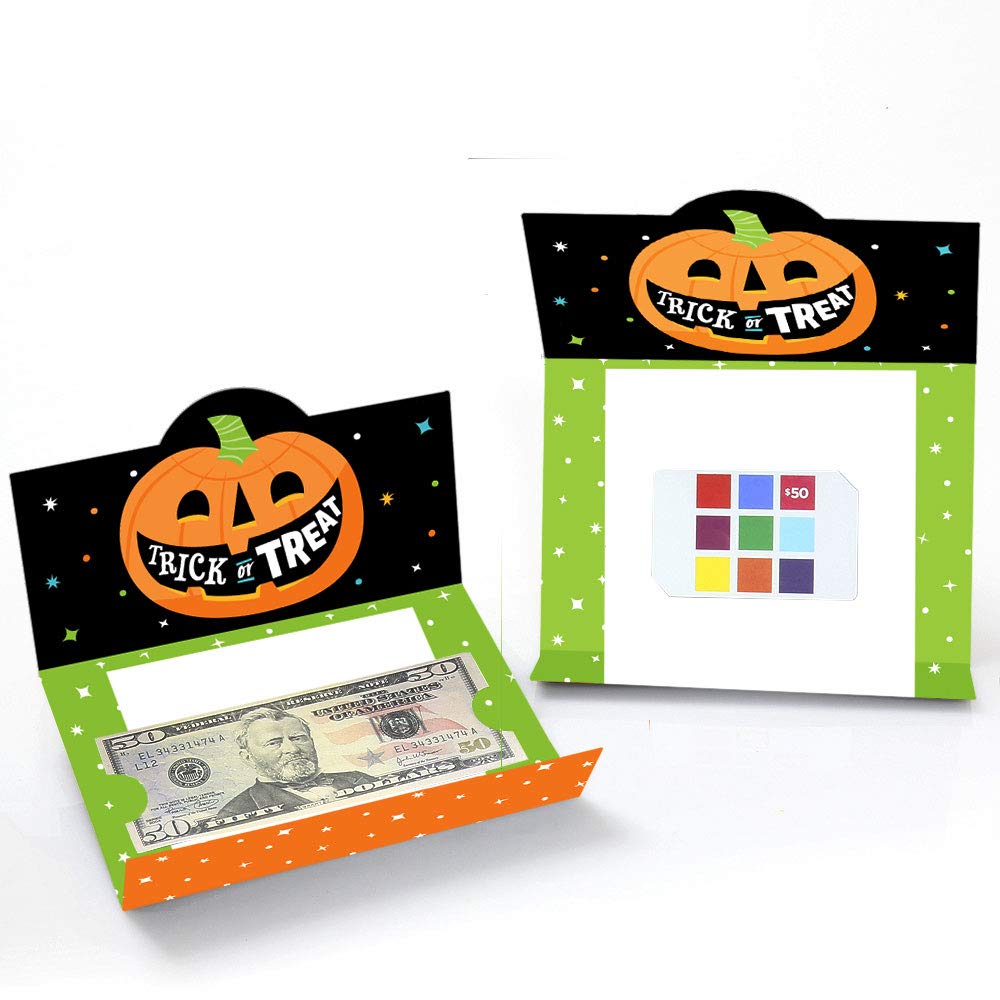 Big Dot of Happiness Jack-O'-Lantern Halloween - Kids Halloween Party Money and Gift Card Holders - Set of 8