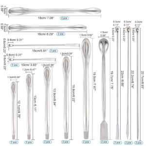 OLYCRAFT 26PCS Stainless Steel Lab Measuring Spatula Set, Micro Lab Scoop/Spoon Mixing Spatula for Gel Cap Filler, Capsule Filler,Laboratory Sampling Equipment