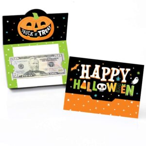 big dot of happiness jack-o'-lantern halloween - kids halloween party money and gift card holders - set of 8